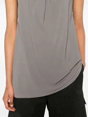 Rick Owens Gathered Crepe Tank Top - Grey
