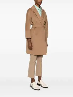 Max Mara Arona Belted Virgin Wool Coat - Brown