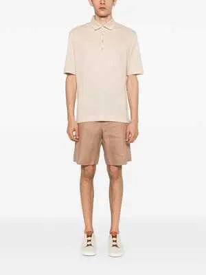 Zegna Oasi Lino Linen Shorts - Brown