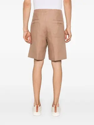 Zegna Oasi Lino Linen Shorts - Brown