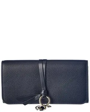 Chloé Chloé Alphabet Leather Continental Wallet - Black