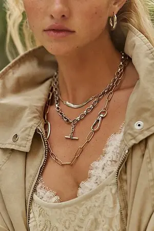 Free People Layered Charm Necklace - Mariner/t-bar