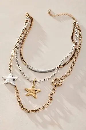 Free People Layered Charm Necklace - Stars