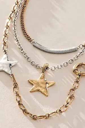 Free People Layered Charm Necklace - Stars