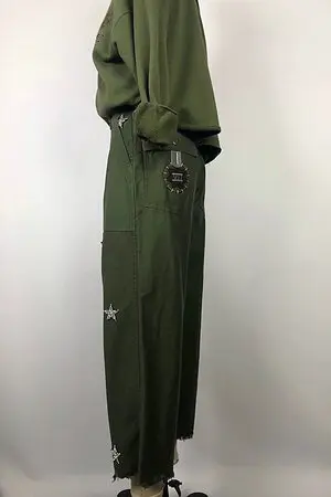 Rank & Sugar Embellished Vintage Army Pants