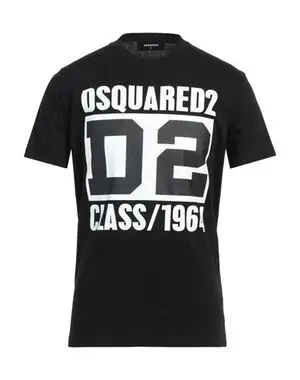 Dsquared2 Man T-shirt White Size M Cotton Black