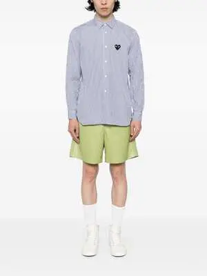 Play Comme Des Garcon Logo-patch Cotton Shirt - Blue