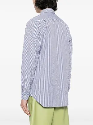 Play Comme Des Garcon Logo-patch Cotton Shirt - Blue