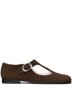 Tory Burch Violet T-strap Loafers - Brown