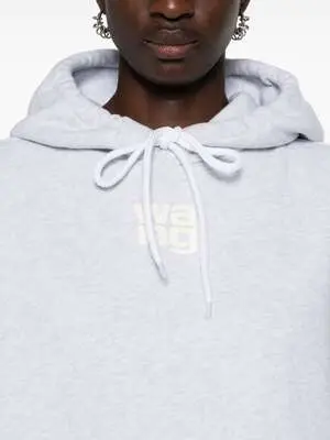 Alexander Wang Logo-print Cotton Hoodie - Grey