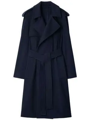 Burberry Notched-lapel Cashmere Coat - Blue