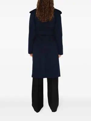 Burberry Notched-lapel Cashmere Coat - Blue