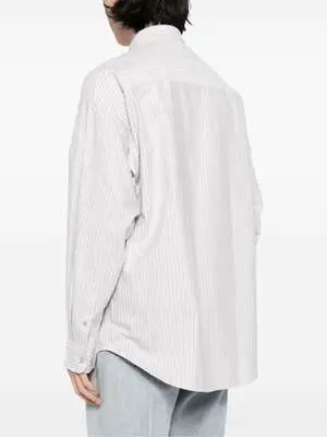 AAPE BY *A BATHING APE Striped Cotton Shirt - Neutrals