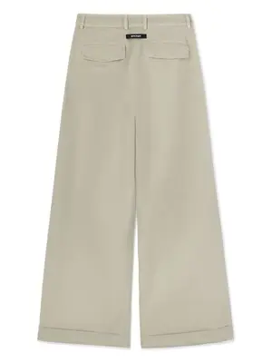 Palm Angels Gb Label Wide-leg Trousers - Neutrals