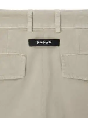 Palm Angels Gb Label Wide-leg Trousers - Neutrals