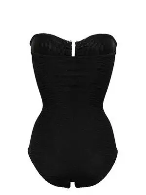 PARAMIDONNA Frida Seersucker Swimsuit - Black