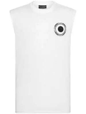 PLEIN SPORT Logo Appliqué Crew Neck Tank Top