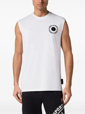 PLEIN SPORT Logo Appliqué Crew Neck Tank Top