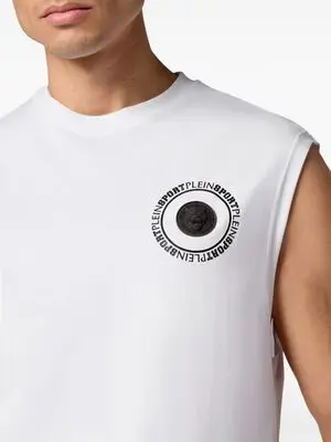 PLEIN SPORT Logo Appliqué Crew Neck Tank Top