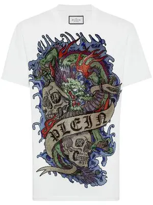 Philipp Plein Tattoo-print Cotton T-shirt - White