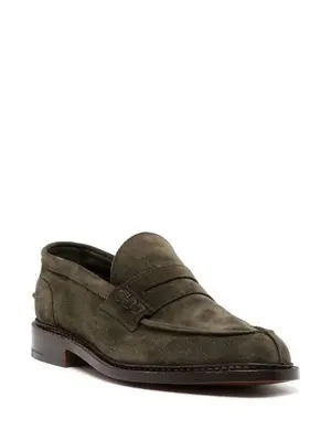 TRICKER'S Adam Suede Penny Loafers - Green