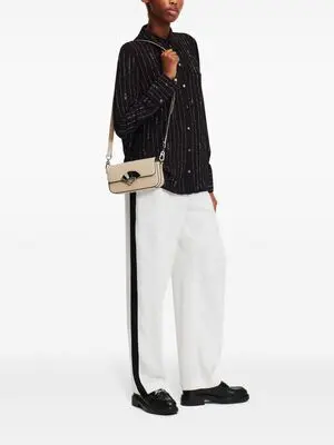 Karl Lagerfeld Pinstriped Rhinestone-embellished Shirt