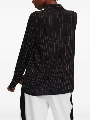 Karl Lagerfeld Pinstriped Rhinestone-embellished Shirt