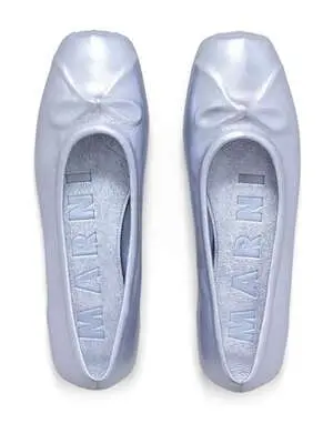 Marni Metallic Ballerina Shoes - Blue