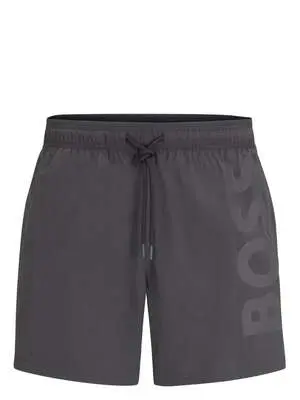 BOSS Logo-print Swim Shorts - Grey