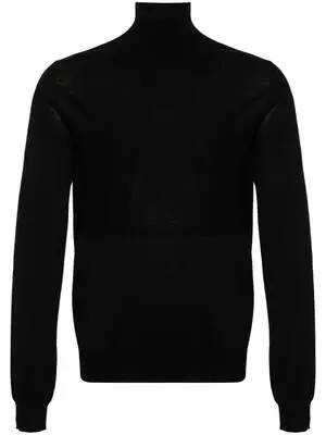 JIL SANDER Virgin Wool Fine-knit Jumper - Black
