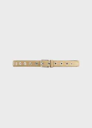 TOTEME Eyelet Leather Belt - Caramel