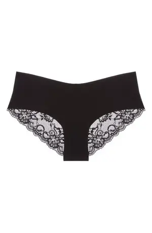 JOURNELLE Estelle 3-pack Cotton Jersey & Lace Hipster Briefs - Black