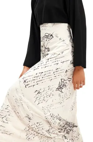 Desigual Letters Print Slipdress & Crop Sweater