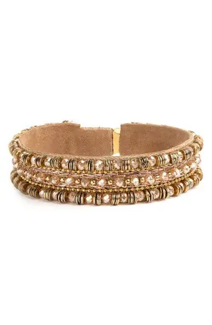 Deepa Gurnani Milani Cuff Bracelet - Peach