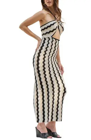 CAPITTANA Poppy Cutout Halter Cover-up Dress