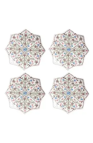 JULISKA Villa Seville Set Of Four Scalloped Cocktail Plates - Chambray