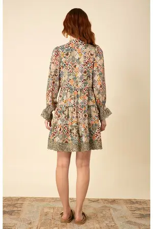 Hale Bob Amari Embroidered Dress - Green