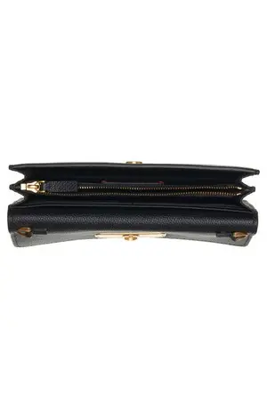 Valentino Garavani Vlogo Signature Leather Wallet On Chain - Nero