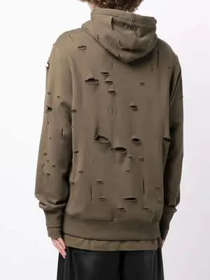 Givenchy Logo-print Distressed-effect Hoodie - Brown