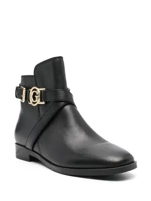 Guess Floriza Logo-plaque Leather Boots