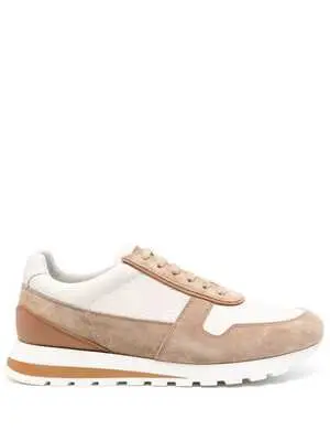 Brunello Cucinelli Panelled Leather Sneakers - Neutrals