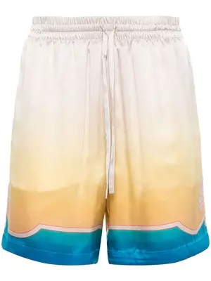 Casablanca L'arc Coloré Silk Shorts - Yellow
