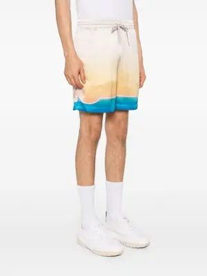 Casablanca L'arc Coloré Silk Shorts - Yellow
