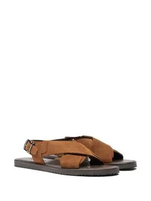 SCAROSSO Massimo Suede Sandals - Brown