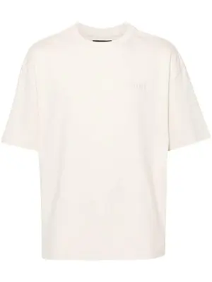 Amiri Logo-embroidered Cotton T-shirt - Neutrals