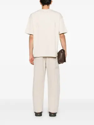 Amiri Logo-embroidered Cotton T-shirt - Neutrals