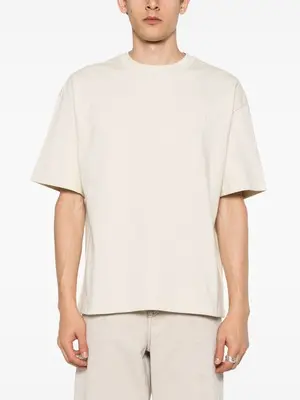 Amiri Logo-embroidered Cotton T-shirt - Neutrals