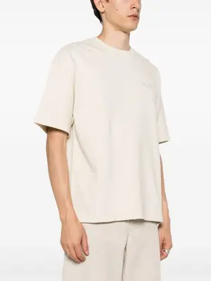 Amiri Logo-embroidered Cotton T-shirt - Neutrals