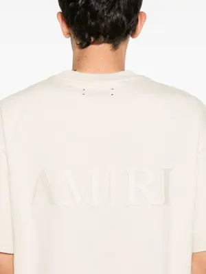 Amiri Logo-embroidered Cotton T-shirt - Neutrals