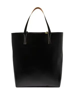 Marni Logo-print Leather Tote Bag - Neutrals